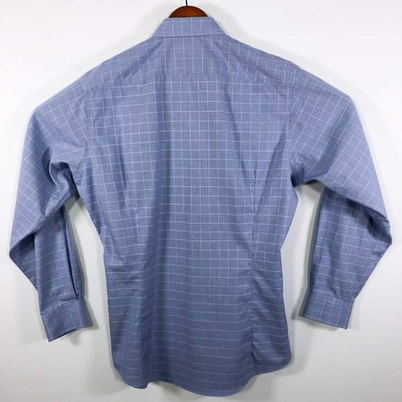 Egara | Shirts | Egara Blue Check Slim Fit Sport Shirt 6 3435 | Poshmark